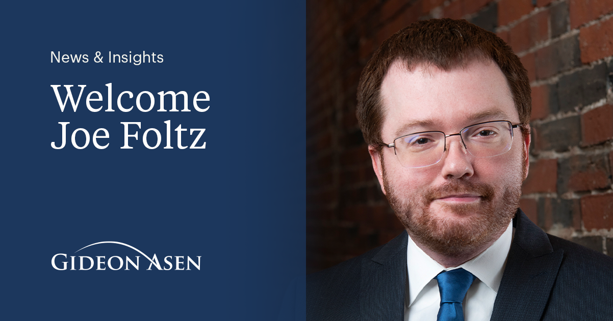 Gideon Asen Welcomes Joe Foltz